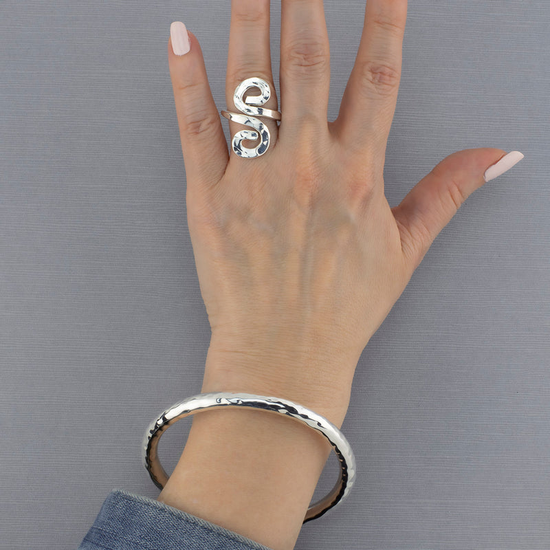 Sterling Silver Twist Ring - Reveka Rose
