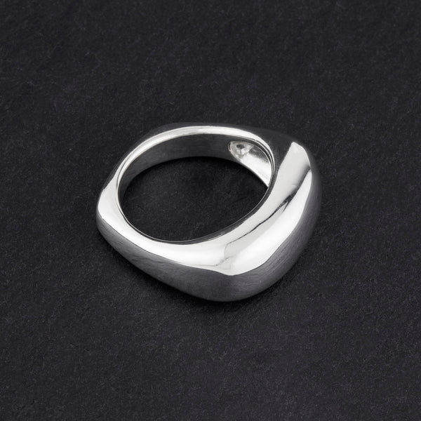 Sterling Silver Rectangle Dome Ring - Reveka Rose