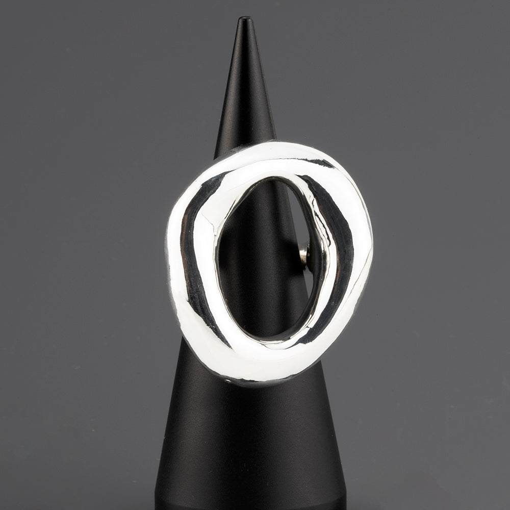 Large Oval Sterling Silver Statement Ring - Reveka Rose