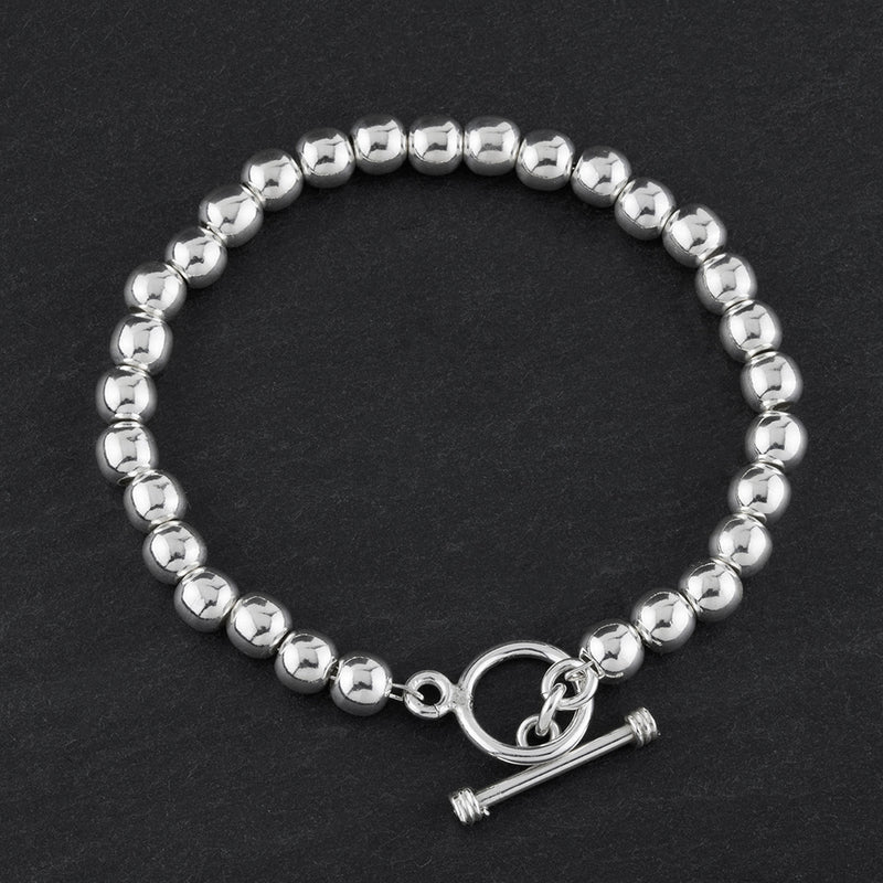 Sterling Silver 6mm Bead Bracelet - Reveka Rose