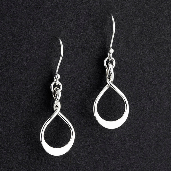 Sterling Silver Loop Drop Earrings - Reveka Rose