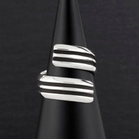 Taxco Silver Ribbed Wrap Ring - Reveka Rose