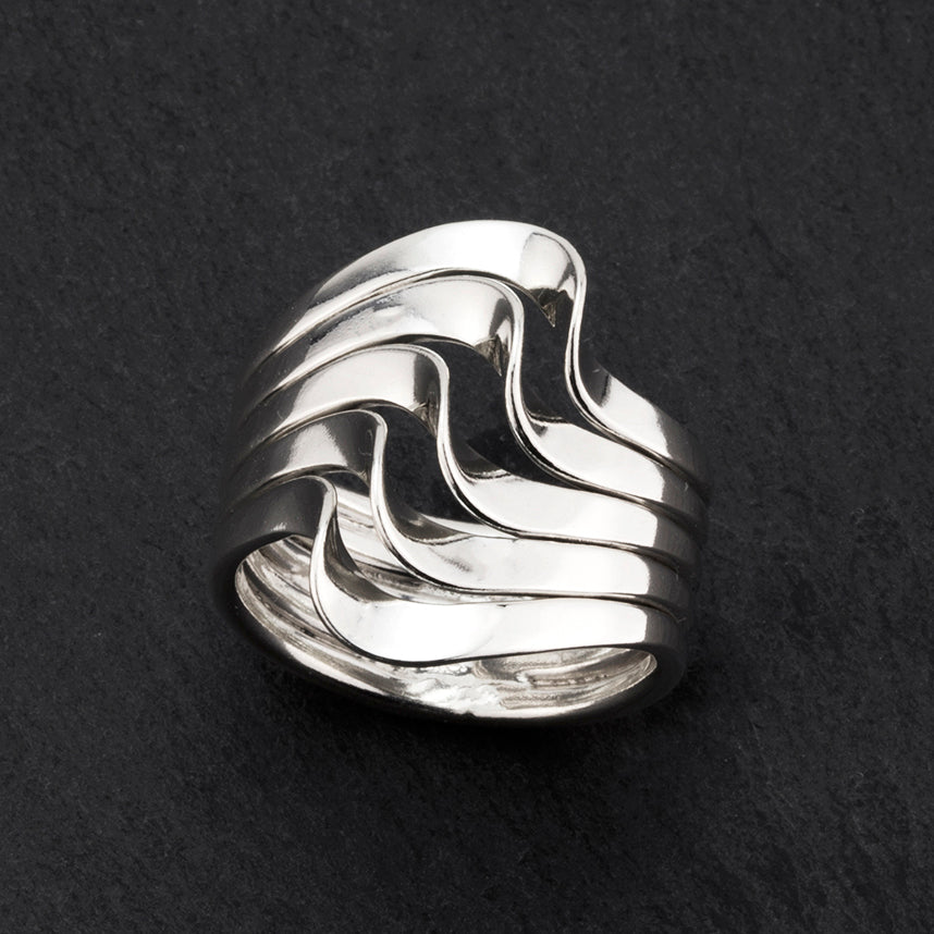 Extra Wide Long Heavy Sterling Silver Ring - Reveka Rose